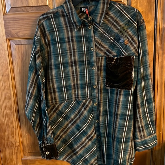 BDG | Tops | New Bdg Urban Outfitters Womens Flannel Embroidered Shirt ...